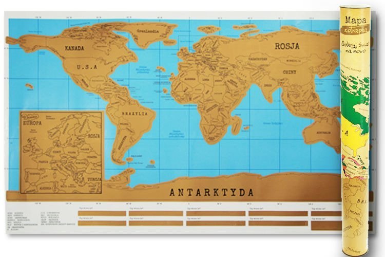 Mapa świata zdrapka - wersja po Polsku - GiftWorld - Sklep Internetowy ...